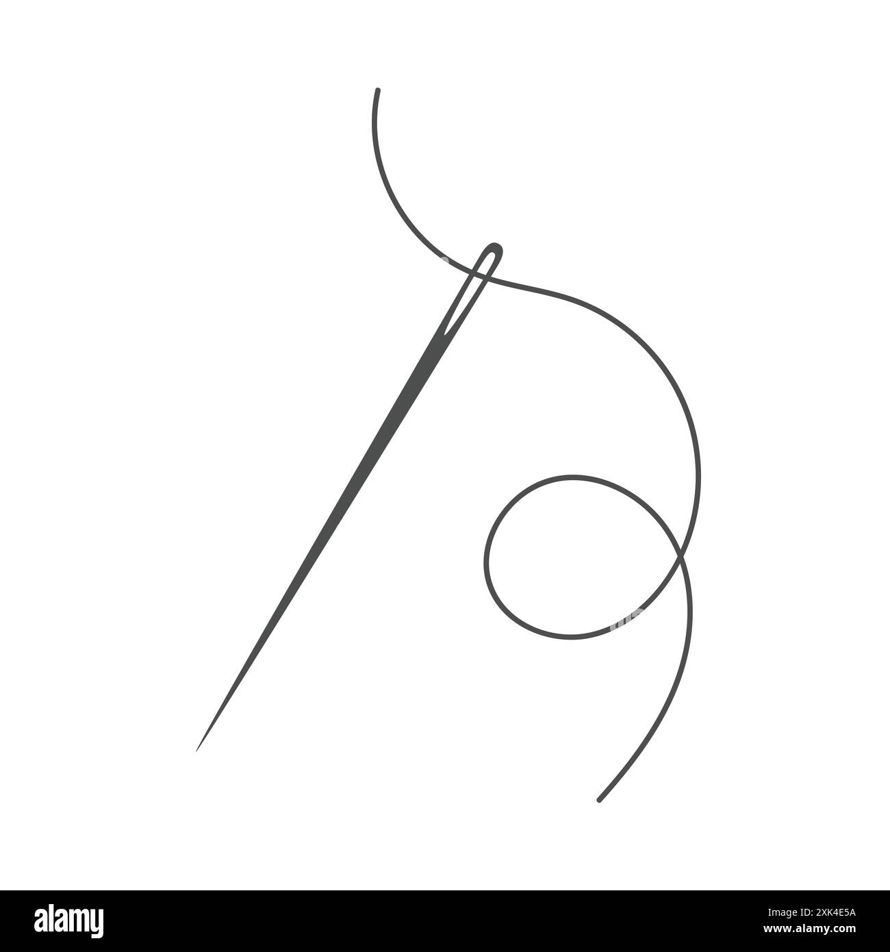 Needle and thread silhouette icon vector illustration. Tailor logo with ...