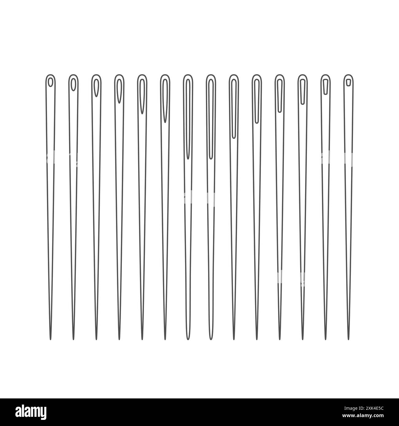 Needle silhouette icon set vector illustration. Collection of outline ...