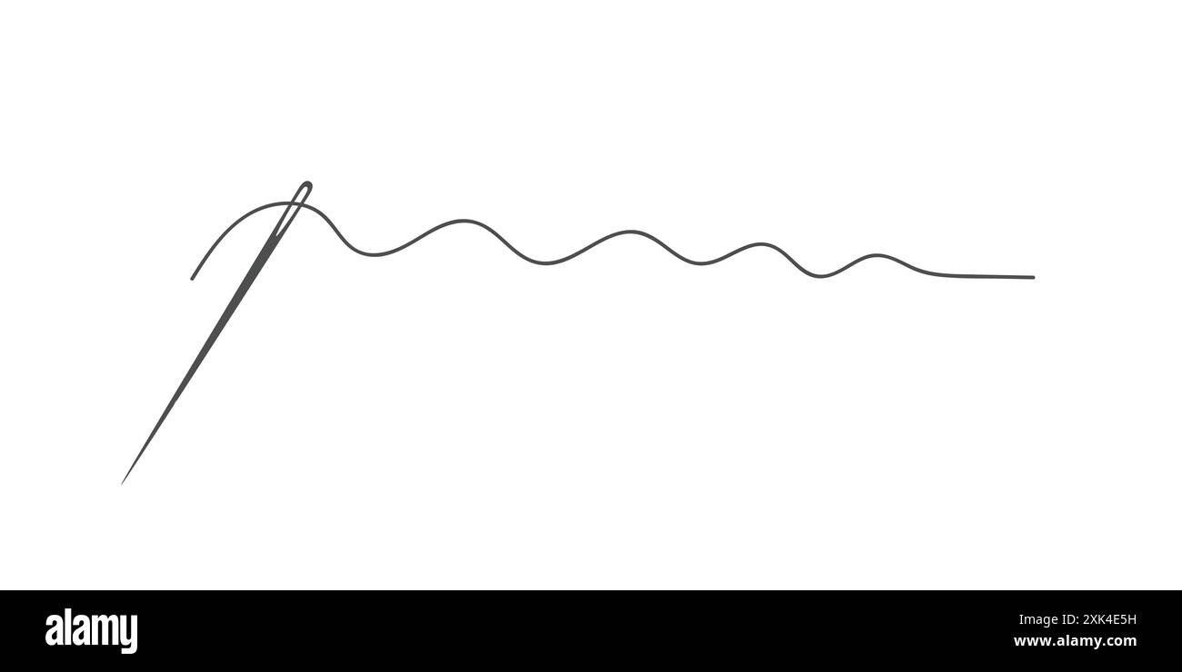 Needle and thread silhouette icon vector illustration. Tailor logo with ...