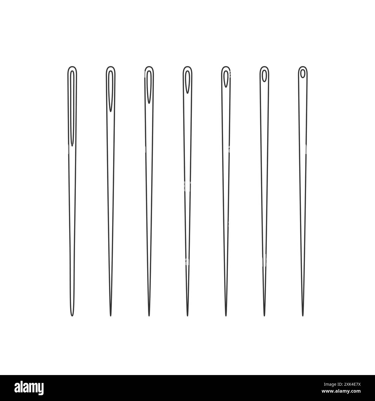 Needle silhouette icon set vector illustration. Collection of outline ...