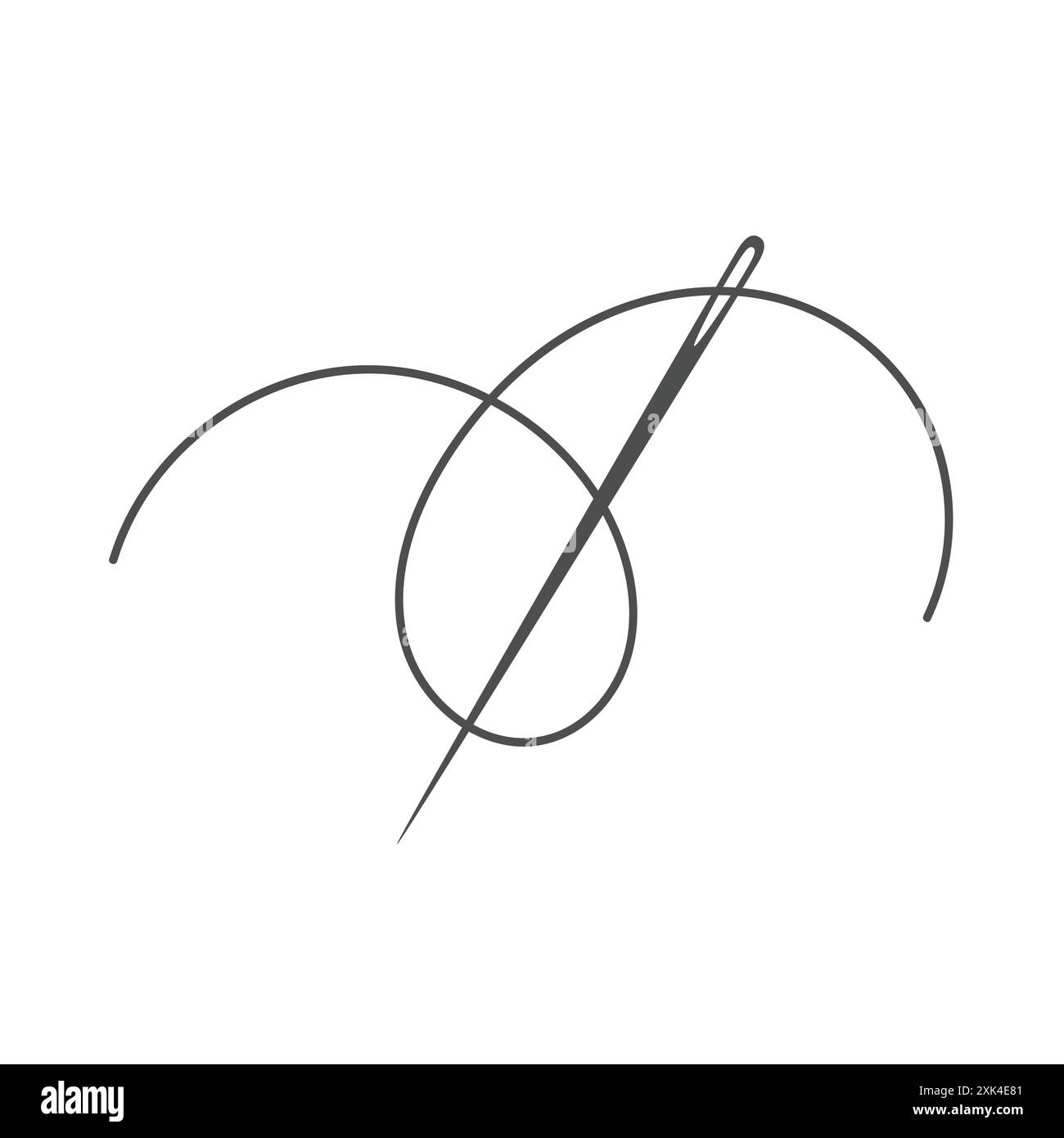 Needle and thread silhouette icon vector illustration. Tailor logo with ...