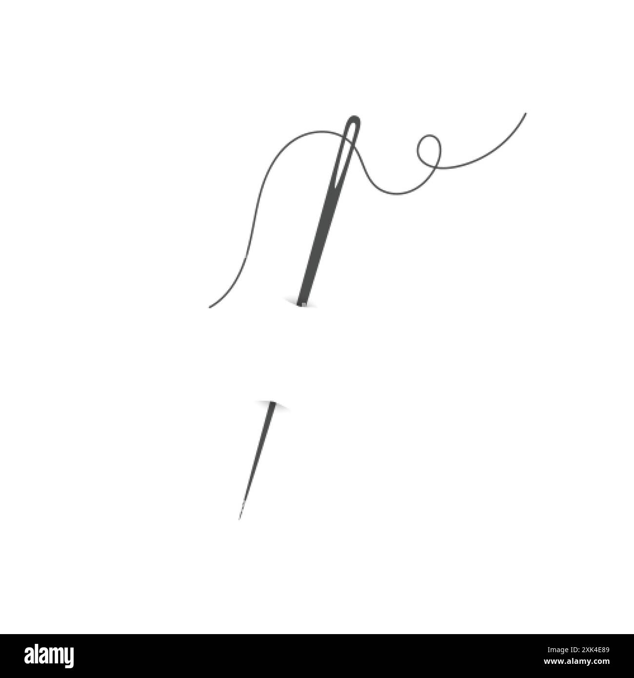 Needle and thread silhouette icon vector illustration. Tailor logo with ...