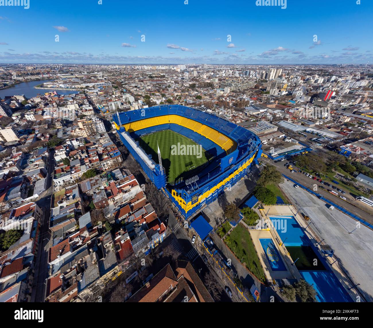 Drone shot of La Bombonera stadium, home of Club Atletico Boca Juniors ...