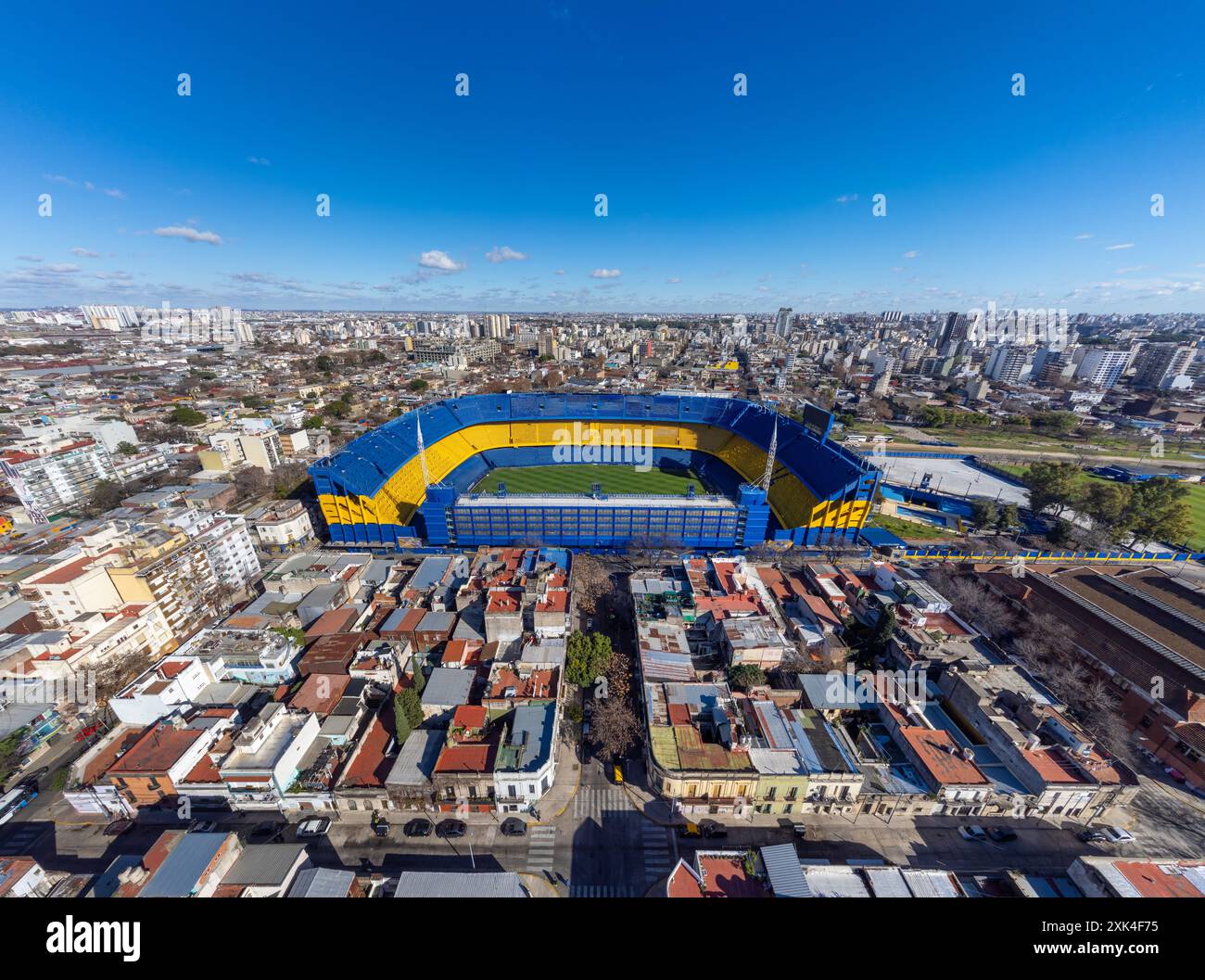 Drone shot of La Bombonera stadium, home of Club Atletico Boca Juniors ...
