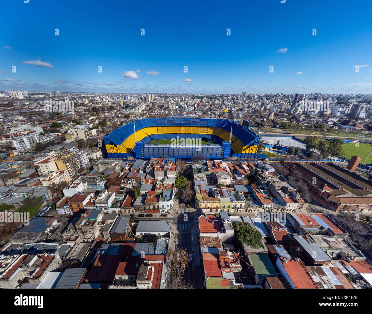 Drone shot of La Bombonera stadium, home of Club Atletico Boca Juniors ...