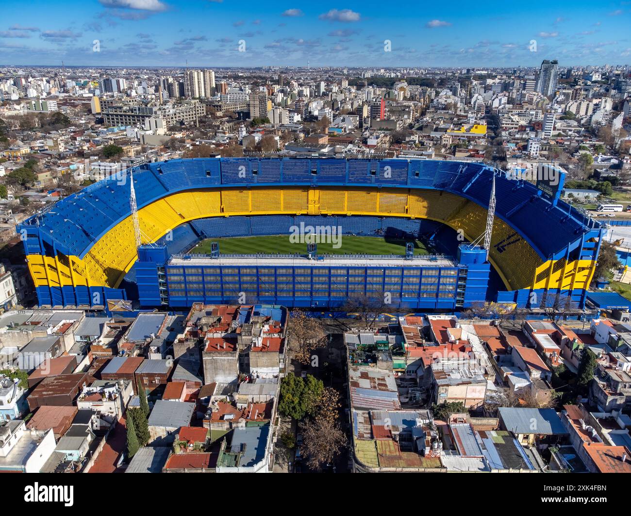 Drone shot of La Bombonera stadium, home of Club Atletico Boca Juniors ...