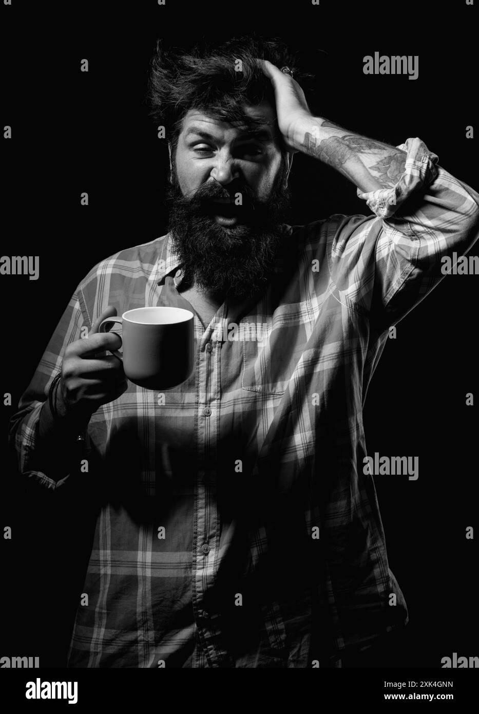 Young man wake up Black and White Stock Photos & Images - Alamy