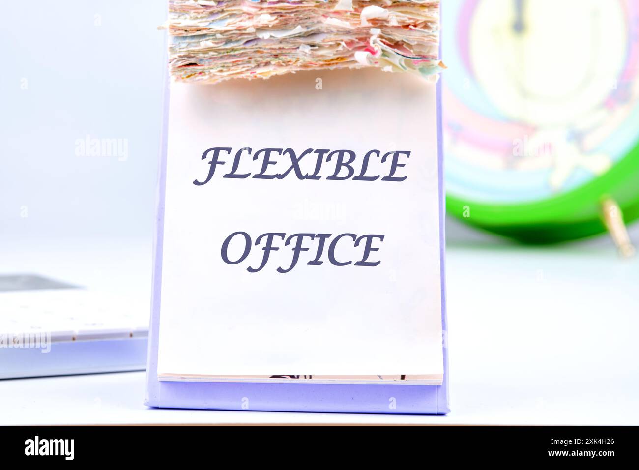 Flexible office symbol. Concept words Flexible office on a blank sheet ...