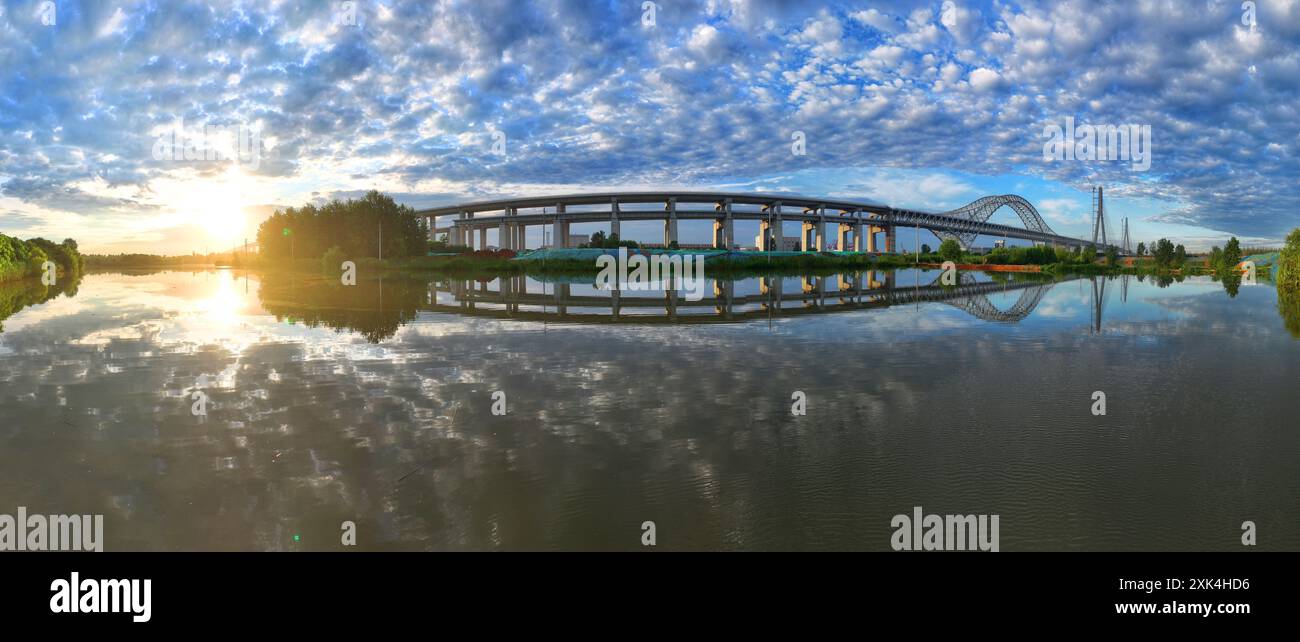 TAIXING, CHINA - JULY 21, 2024 - The steel deck pavement of the main ...