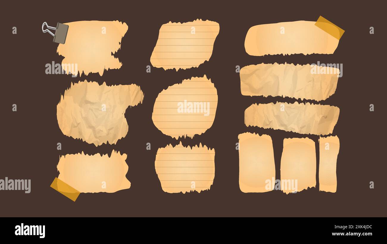 Paper and Elements scrapbooking Old torn crumpled. Different textures ...