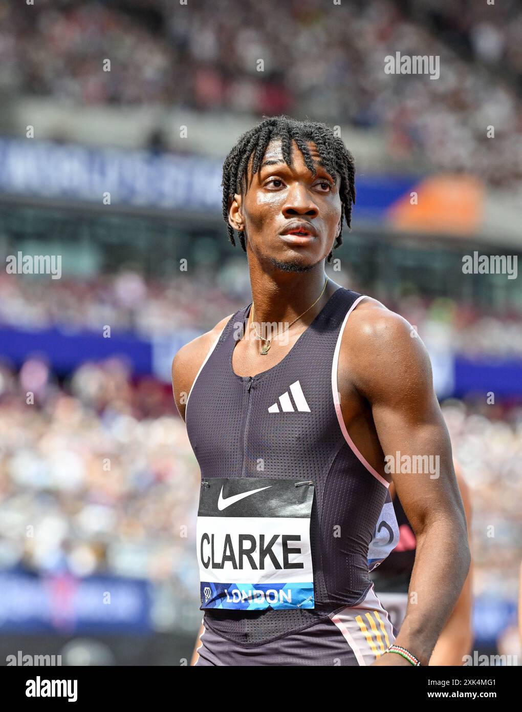 London, UK, 20 July 2024. CLARKE Roshawn JAM finishes 2nd in the 400m ...