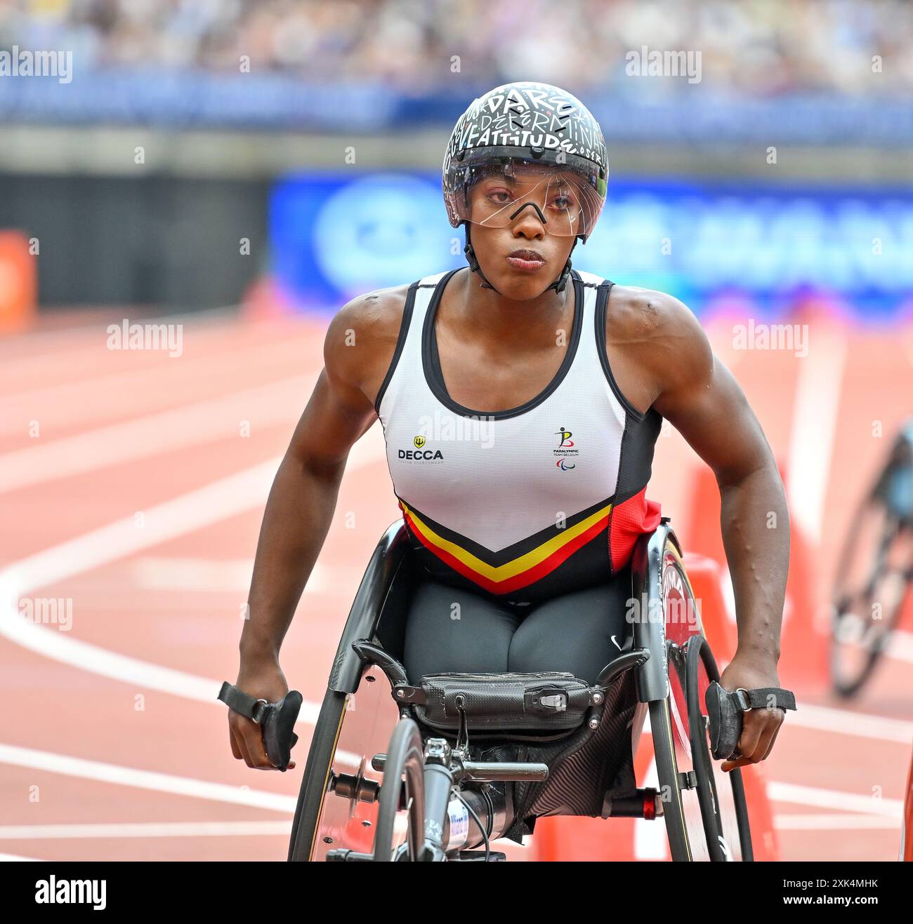 London, UK, 20 July 2024. 800m Wheelchair Women, BAYEKULA Léa BEL ...