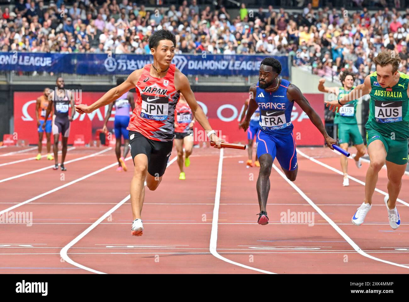 London, UK, 20 July 2024. Team Japan win the 4x100m Relay Men during ...