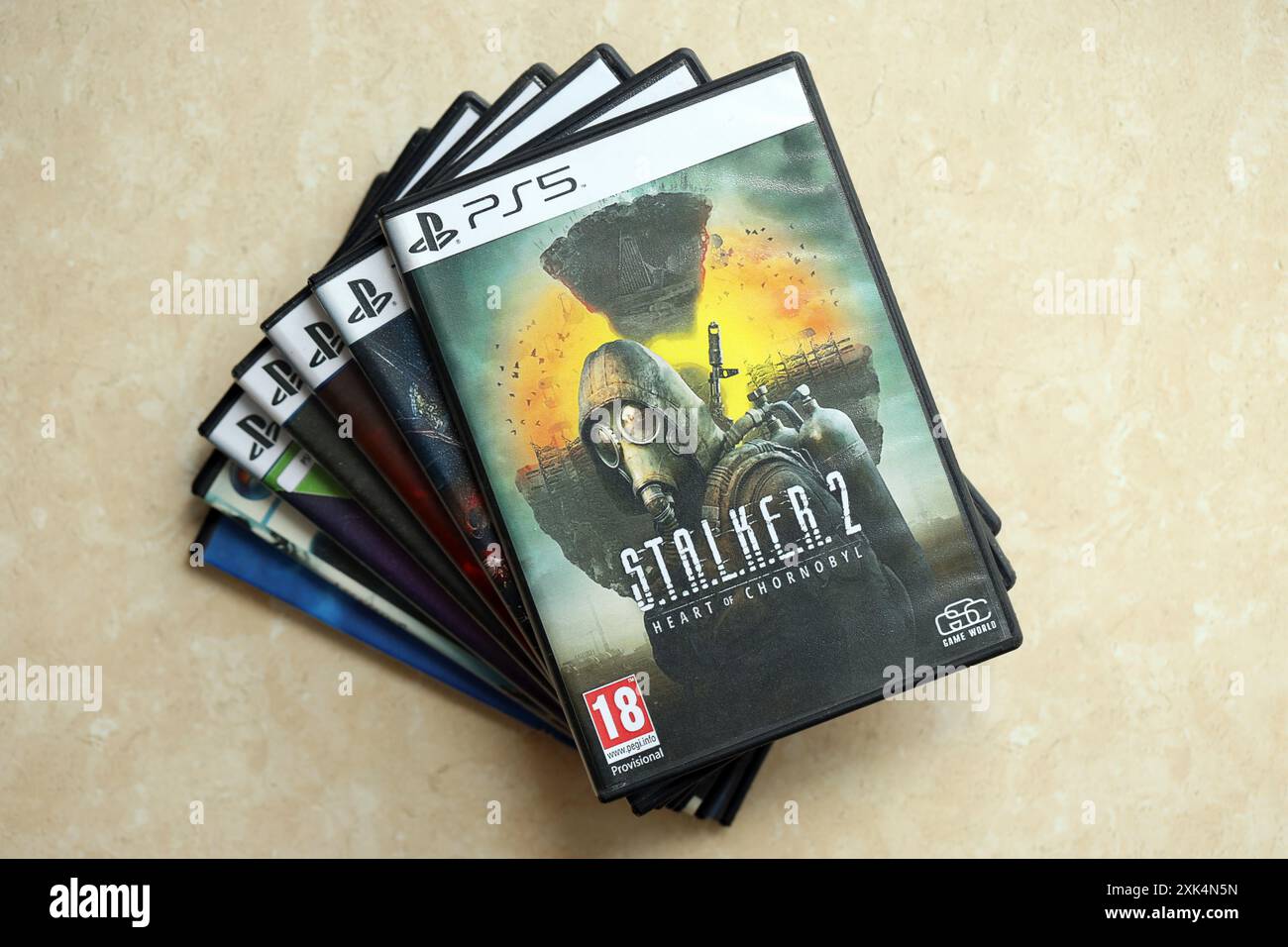 KYIV, UKRAINE - JUNE 26, 2024 Stalker 2 PS5 video game disc box for ...