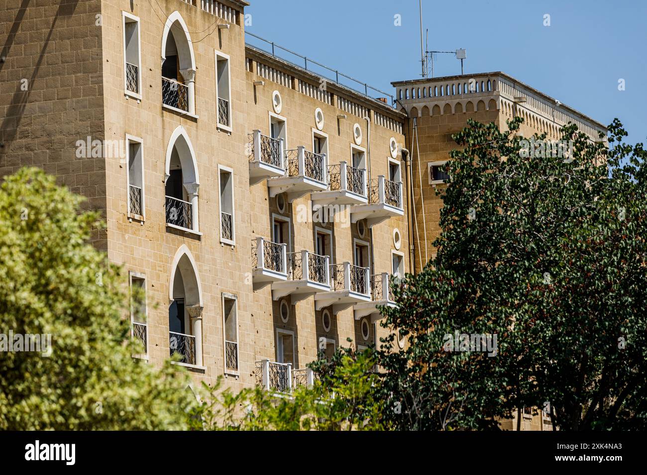 July 20, 2024, Nicosia, Nicosia, Cyprus: Holes of bullets are still ...