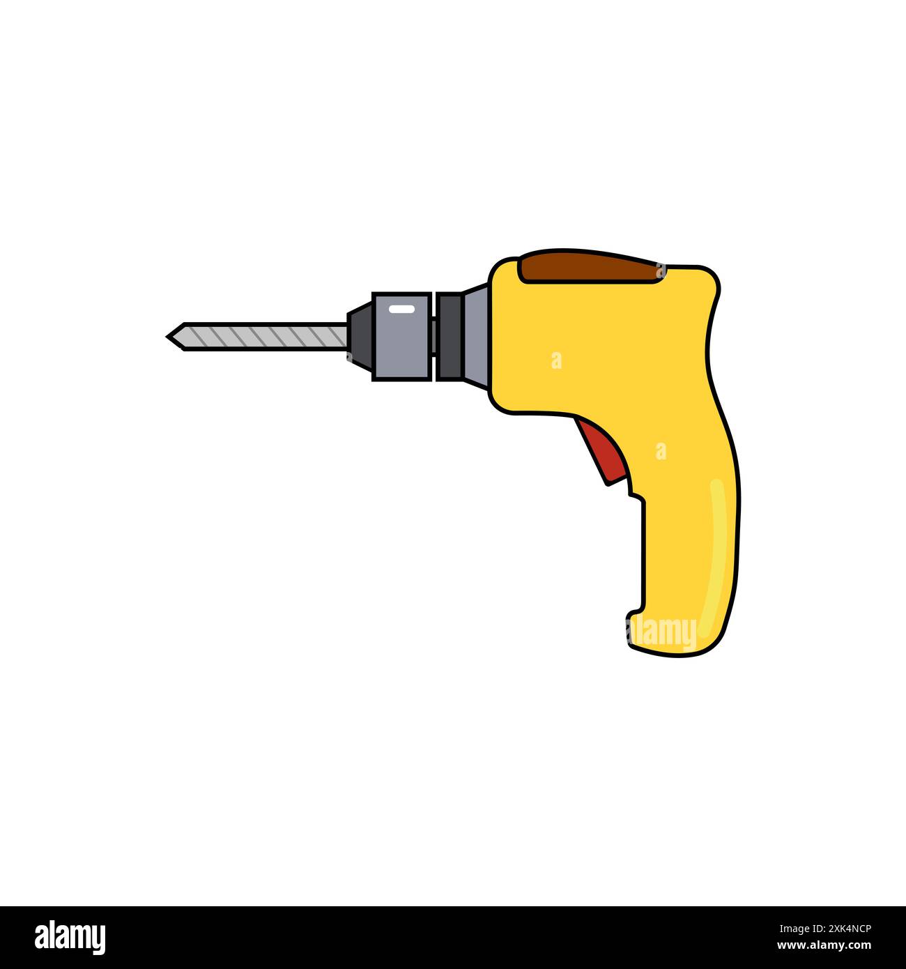 Portable electric hand drill with bit. Vector icon Stock Vector Image ...