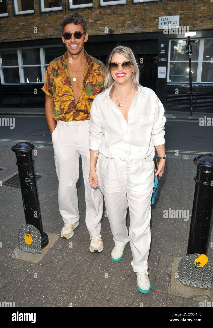 Simon Atkins and Pips Taylor at the Pangaia new store opening VIP ...