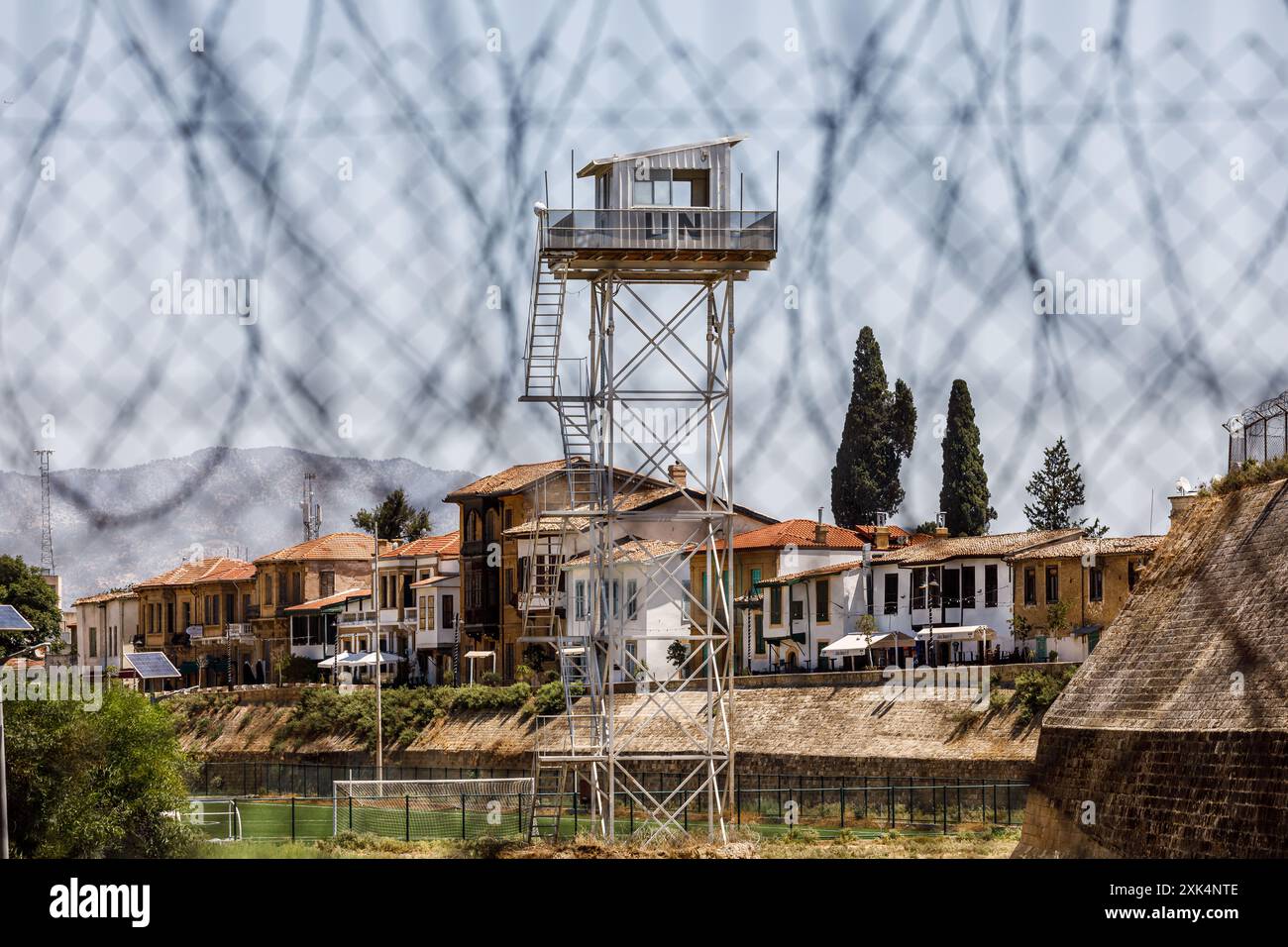 A UN outpost is seen inside the buffer zone, Nicosia, Cyprus, on Jul ...
