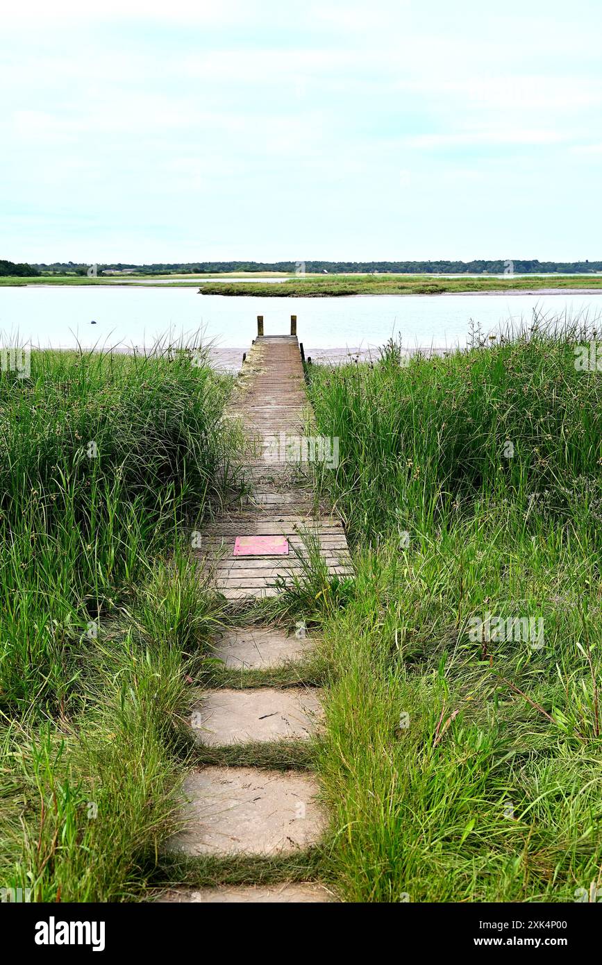 Around the UK - A timber pier on the banks of the River Alde, on the ...
