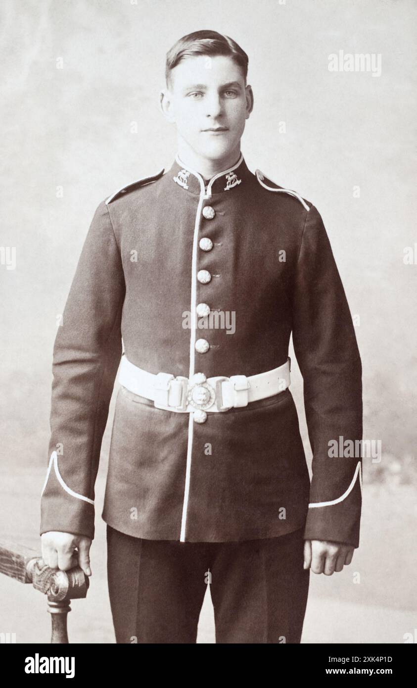 An Edwardian soldier in the The Queen's (Royal West Surrey) Regiment ...
