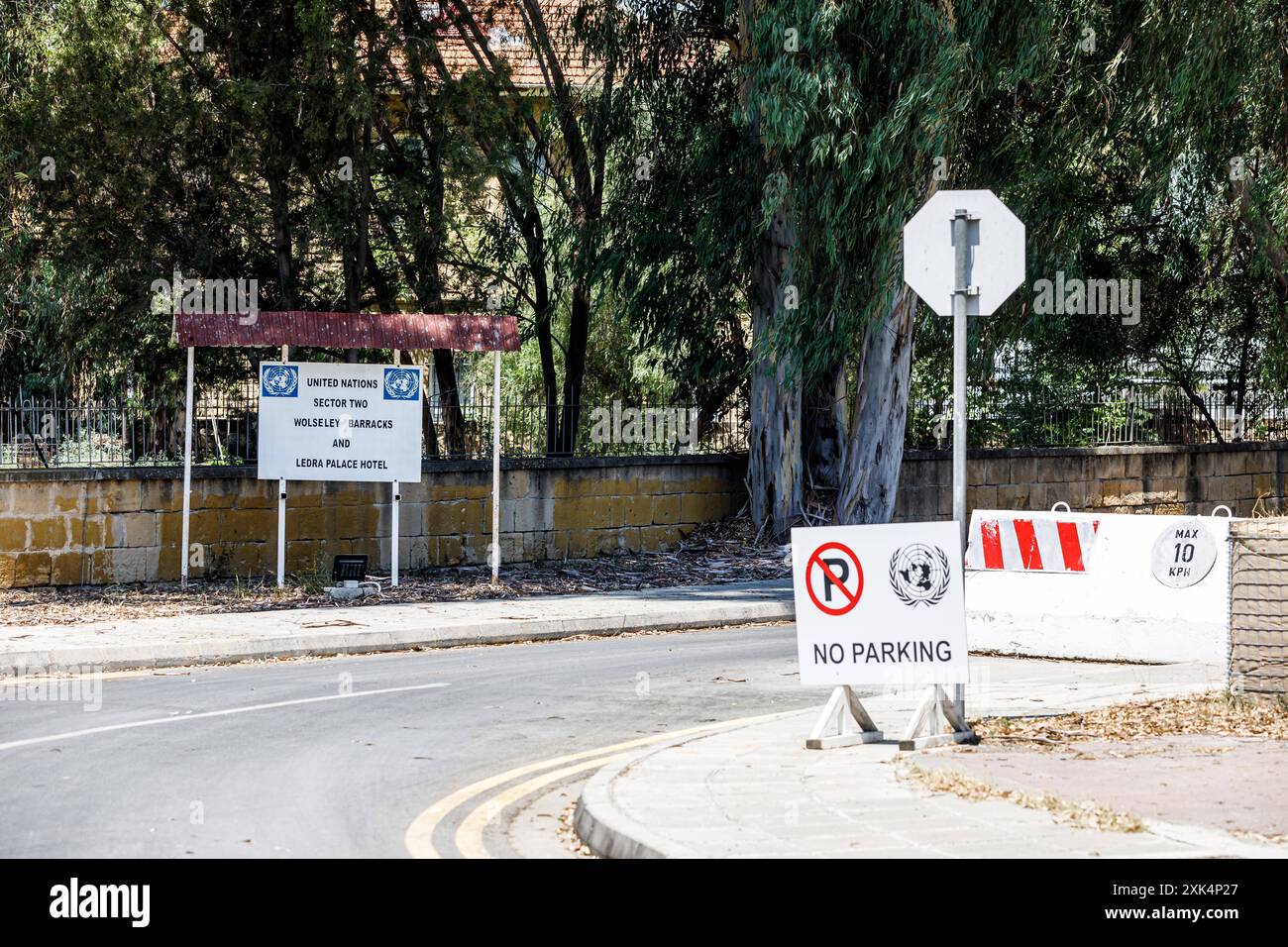 Cyprus : Along the Green Line UN barracks entrance is seen near Ledra ...