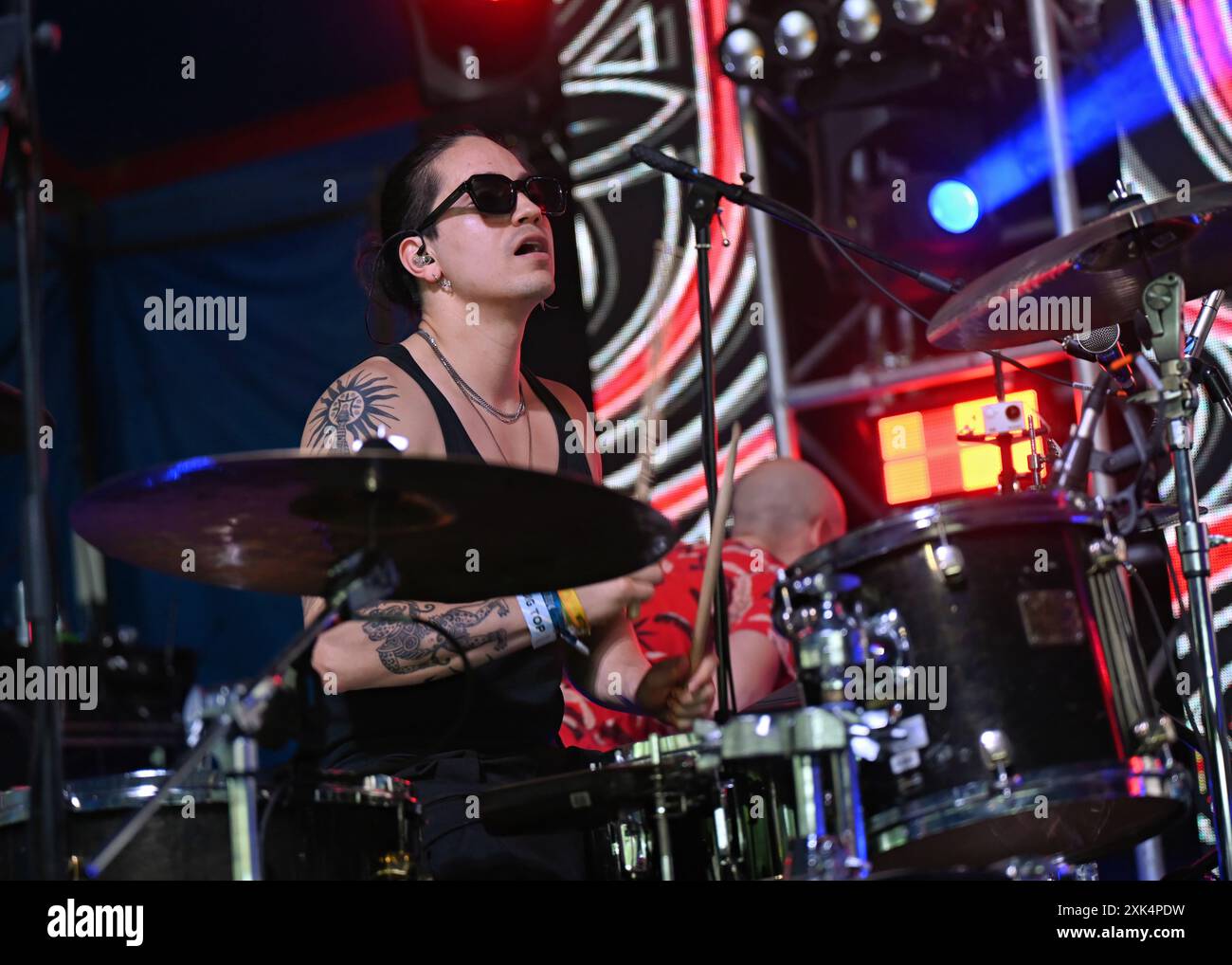 LONDON, ENGLAND - JULY 20 2024: Singer Juan Contento of the The Indios ...