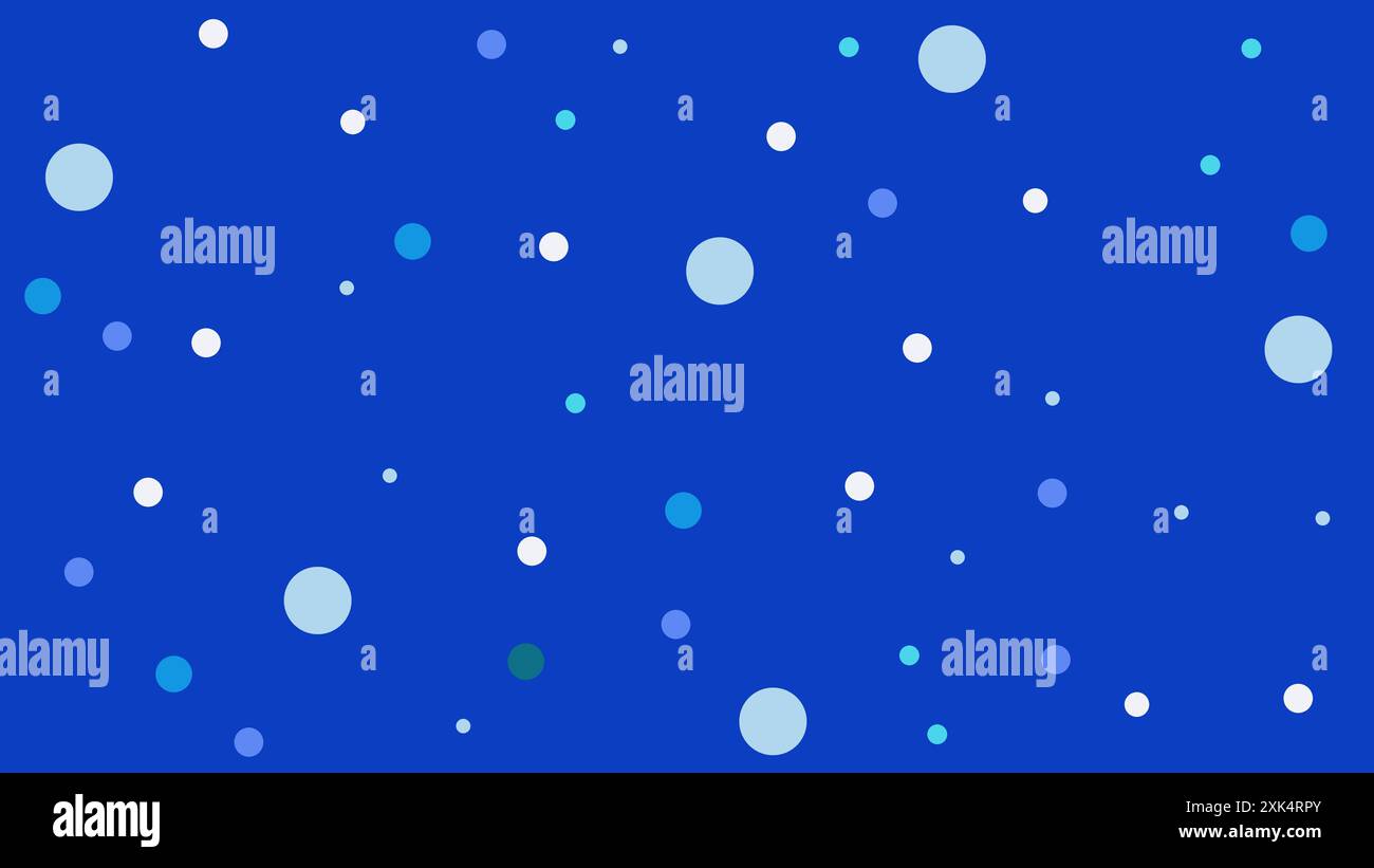 blue background with scattered white polka dots, creating a playful and ...