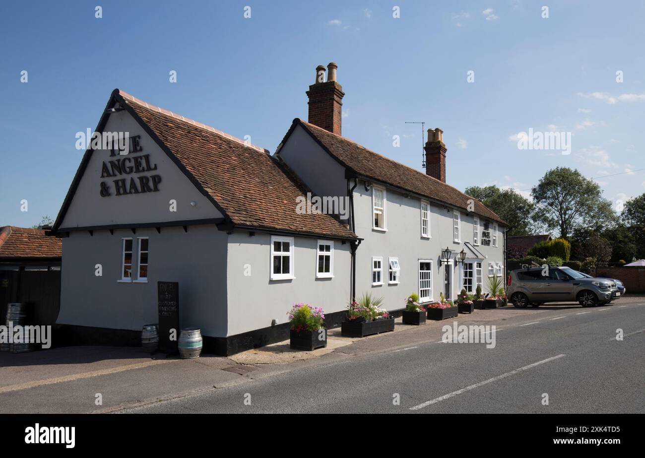 The Angel And Harp Pub Restaurant Great Dunmow Essex Stock Photo - Alamy