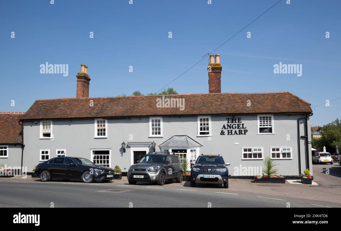 The Angel And Harp Pub Restaurant Great Dunmow Essex Stock Photo - Alamy