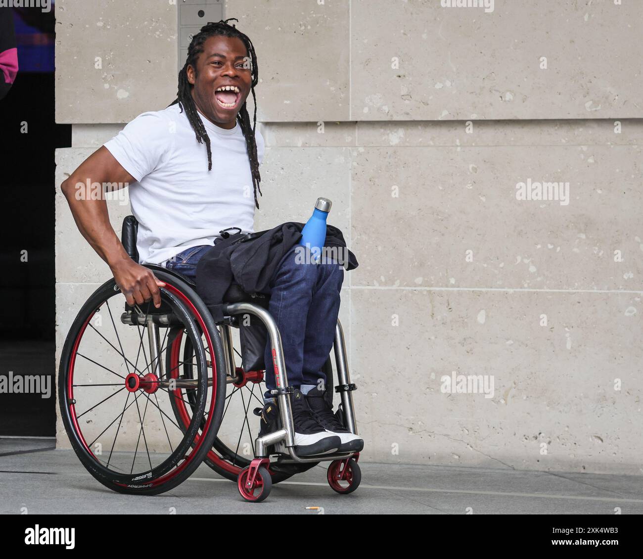 London, 21st July 2024. Ade Adepitan, TV presenter and wheelchair ...