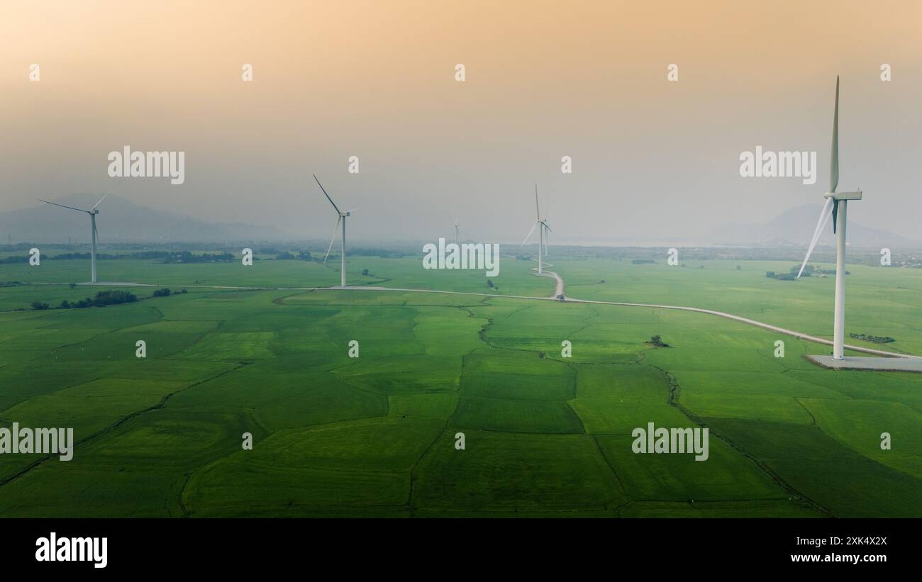 view of turbine green energy electricity, windmill for electric power ...