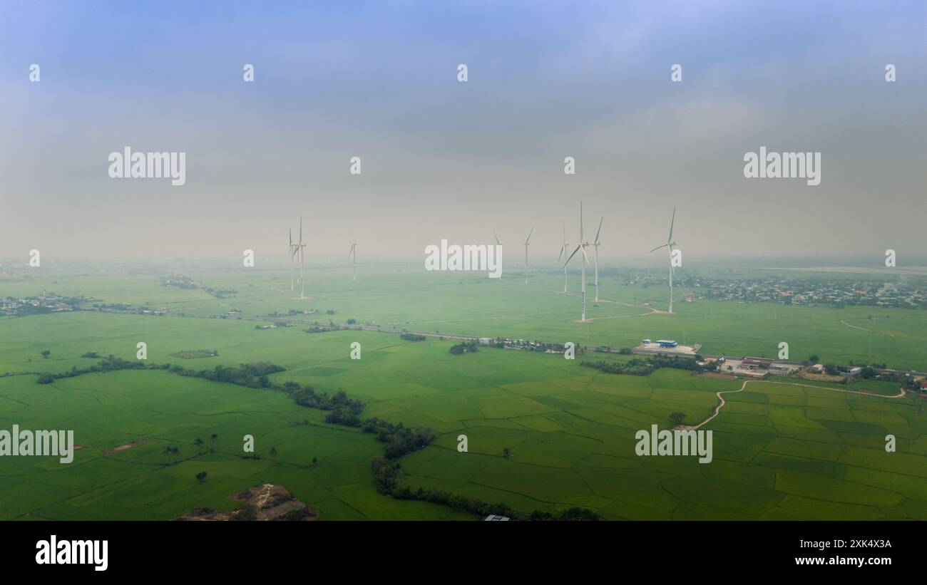 view of turbine green energy electricity, windmill for electric power ...