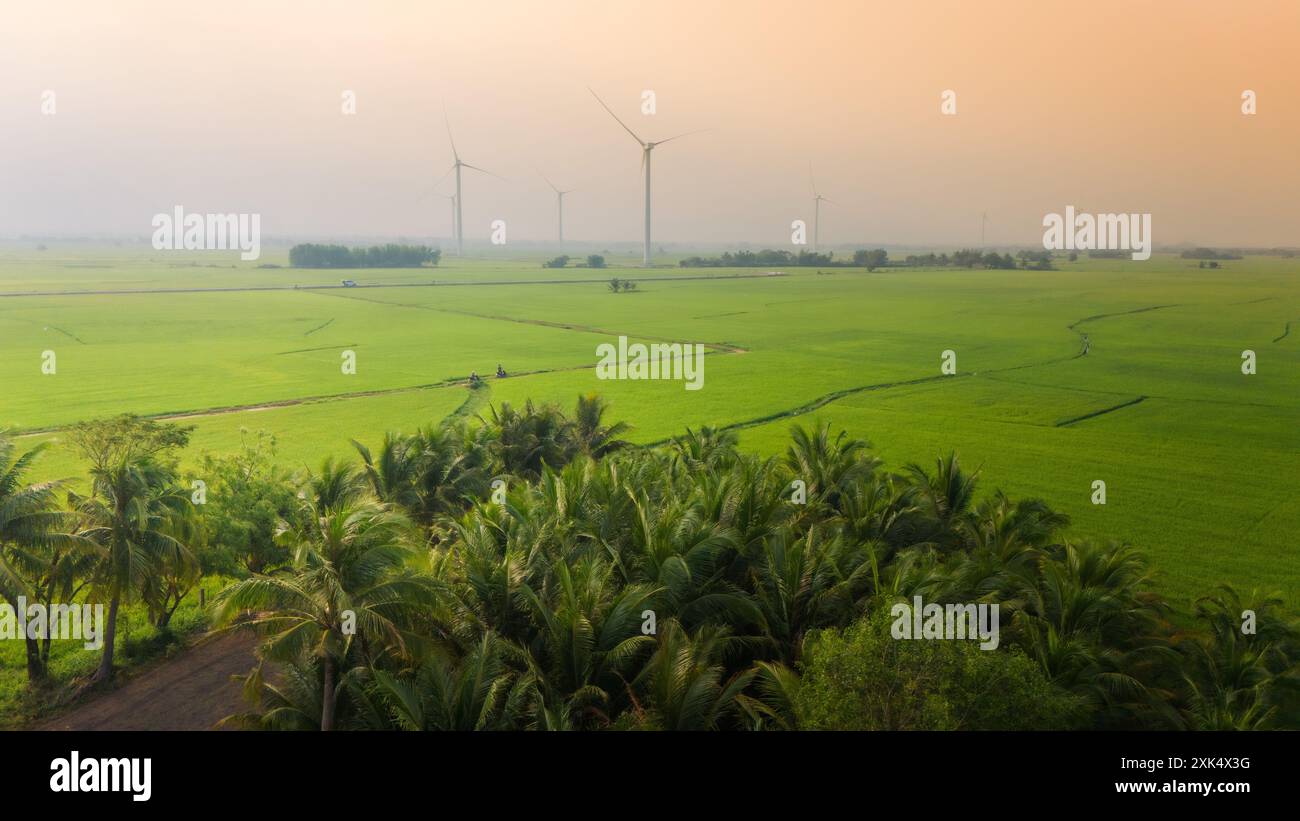 view of turbine green energy electricity, windmill for electric power ...