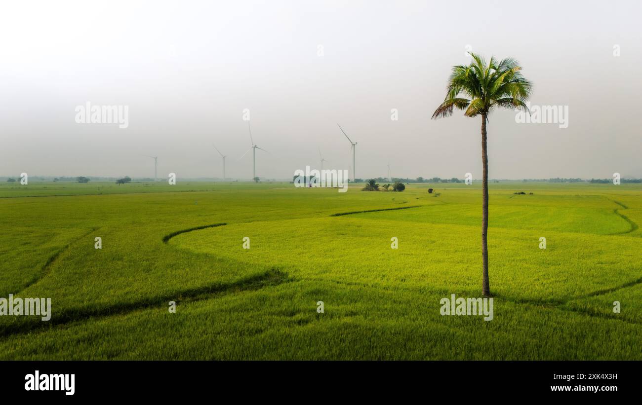 view of turbine green energy electricity, windmill for electric power ...