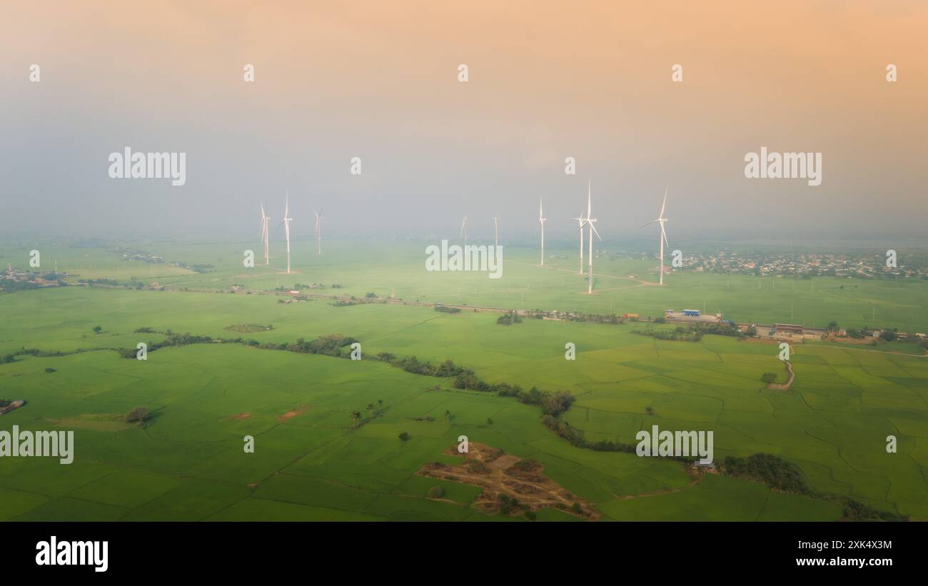 view of turbine green energy electricity, windmill for electric power ...