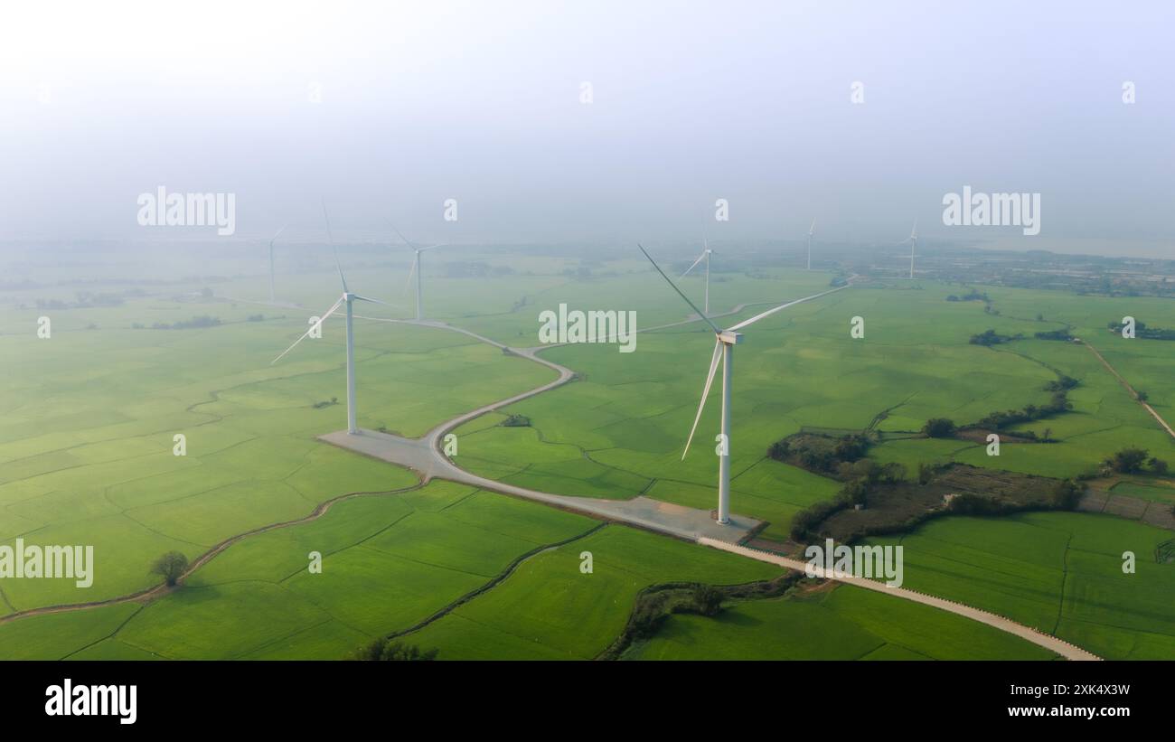 view of turbine green energy electricity, windmill for electric power ...