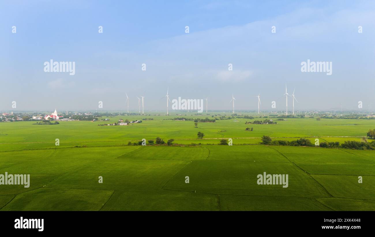 view of turbine green energy electricity, windmill for electric power ...