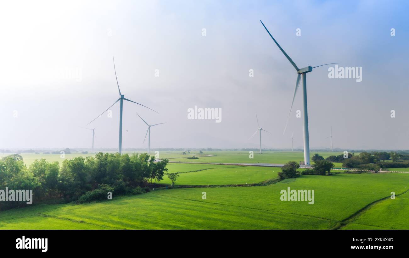 view of turbine green energy electricity, windmill for electric power ...