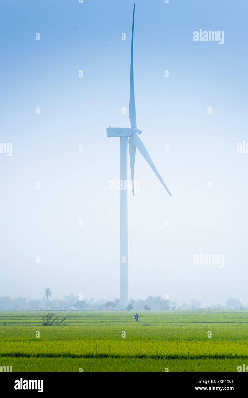 view of turbine green energy electricity, windmill for electric power ...