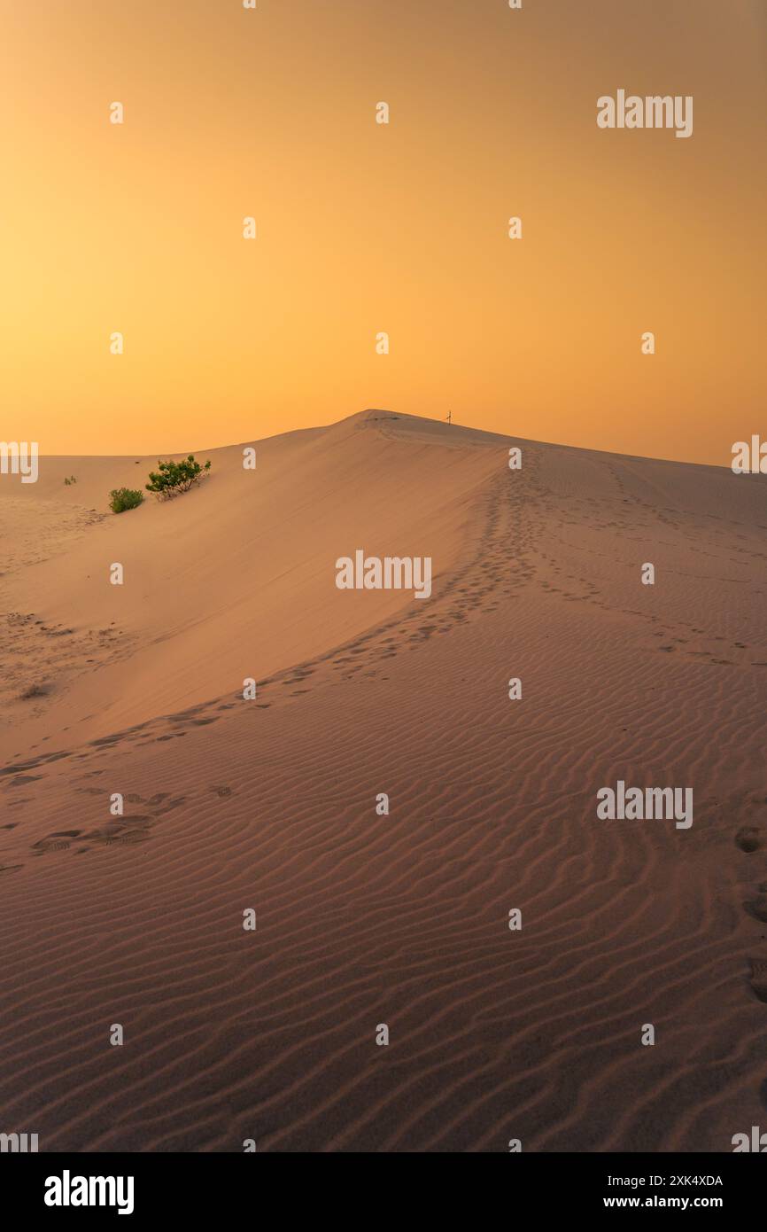 Aerial view of Nam Cuong sand dunes, Ninh Thuan province, Vietnam. It ...