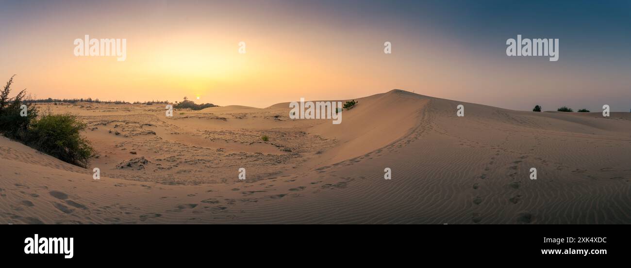 Aerial view of Nam Cuong sand dunes, Ninh Thuan province, Vietnam. It ...