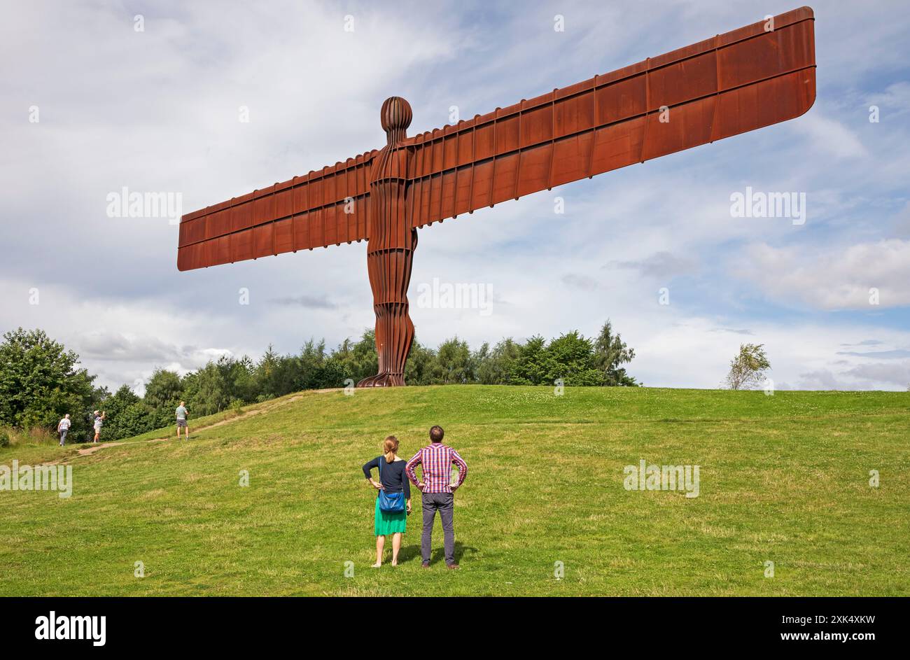 Angel of the North, Gateshead, England, UK. 21st July 2024. Cloudy with ...