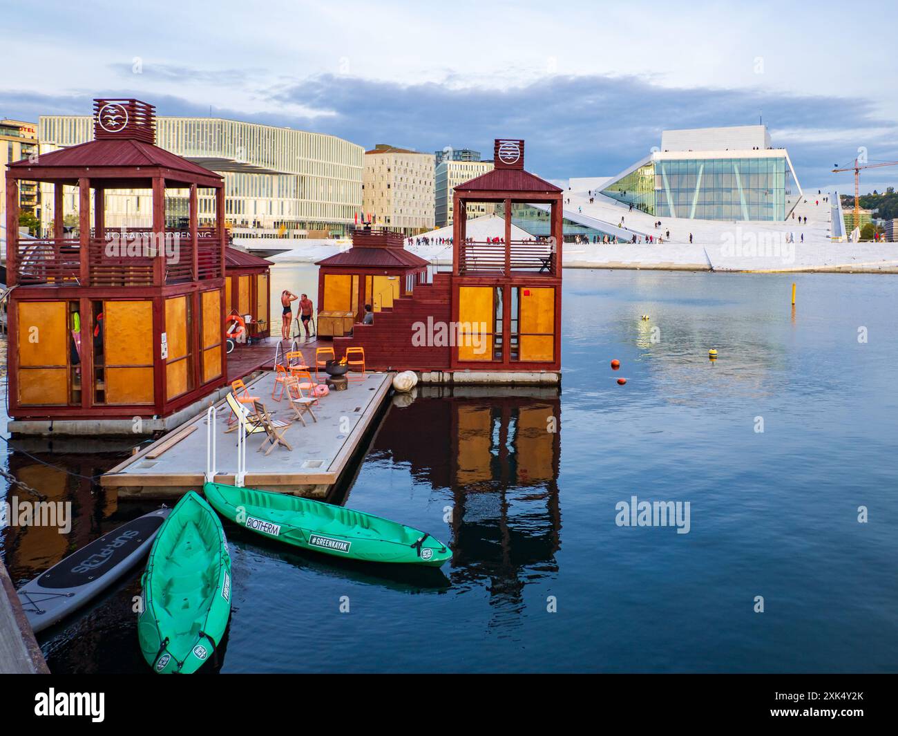 Oslo, Norway - Sep, 2022: The floating Oslo fjord sauna on the fjord ...