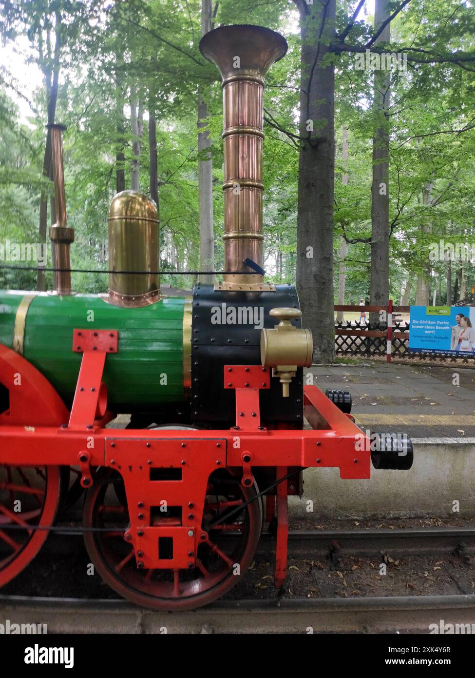 A one third replica of Germany's first railway engine, 'Adler', at the ...