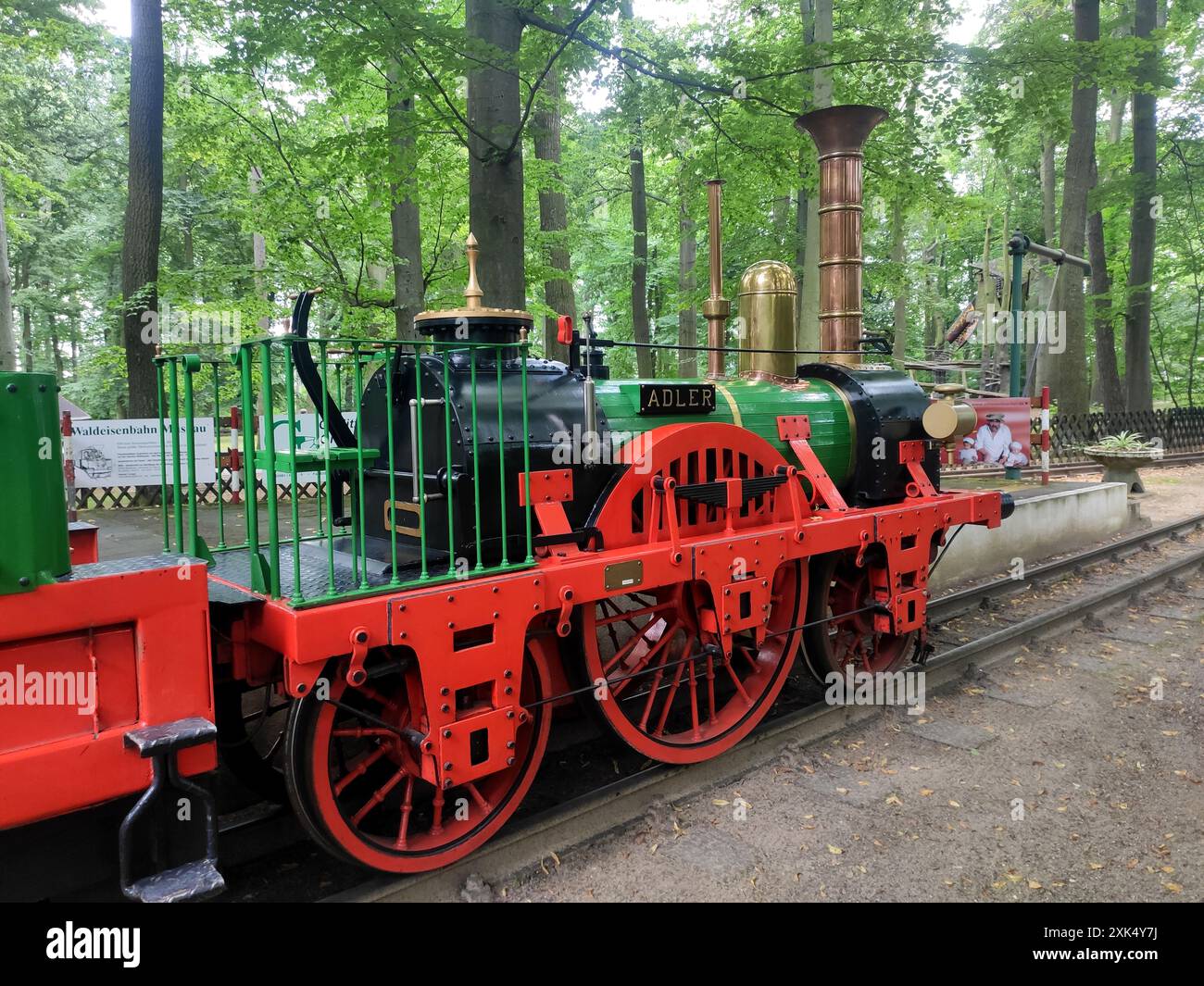 A one third replica of Germany's first railway engine, 'Adler', at the ...