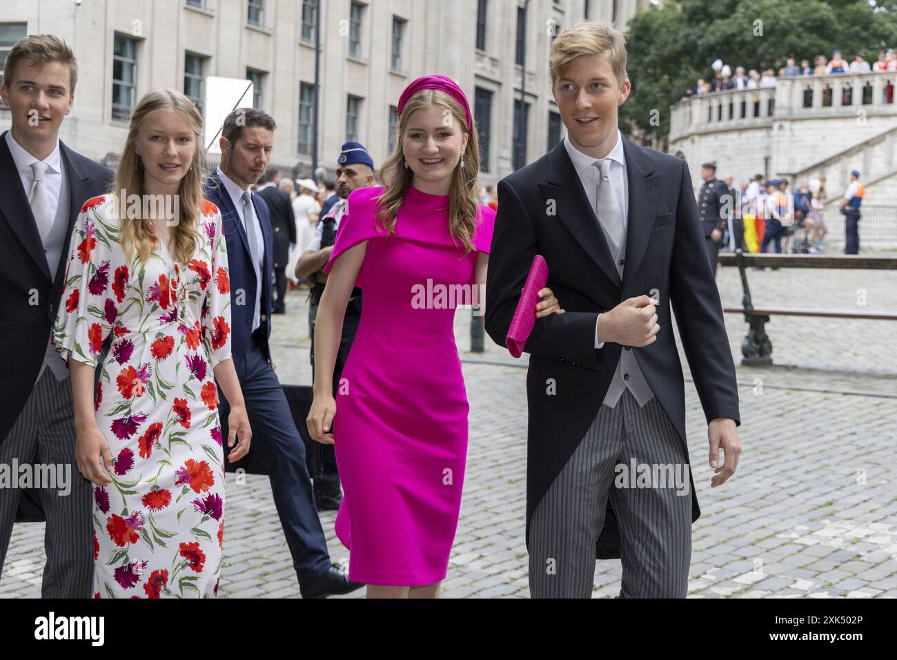 Brussels, Belgium. 21st July, 2024. Prince Gabriel, Princess Eleonore ...