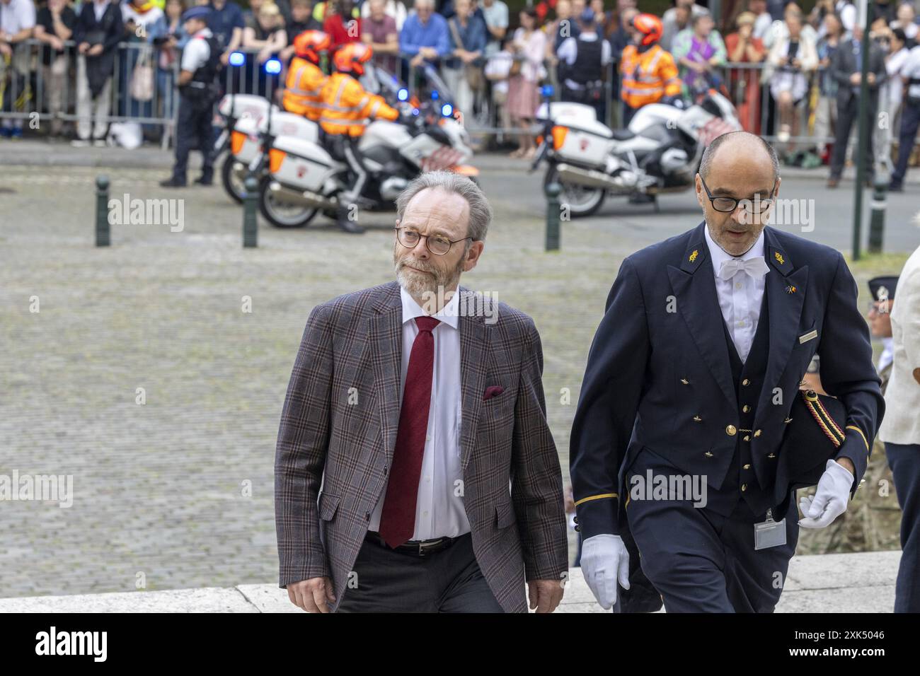 Brussels, Belgium. 21st July, 2024. N-VA's Peter De Roover arrives for ...