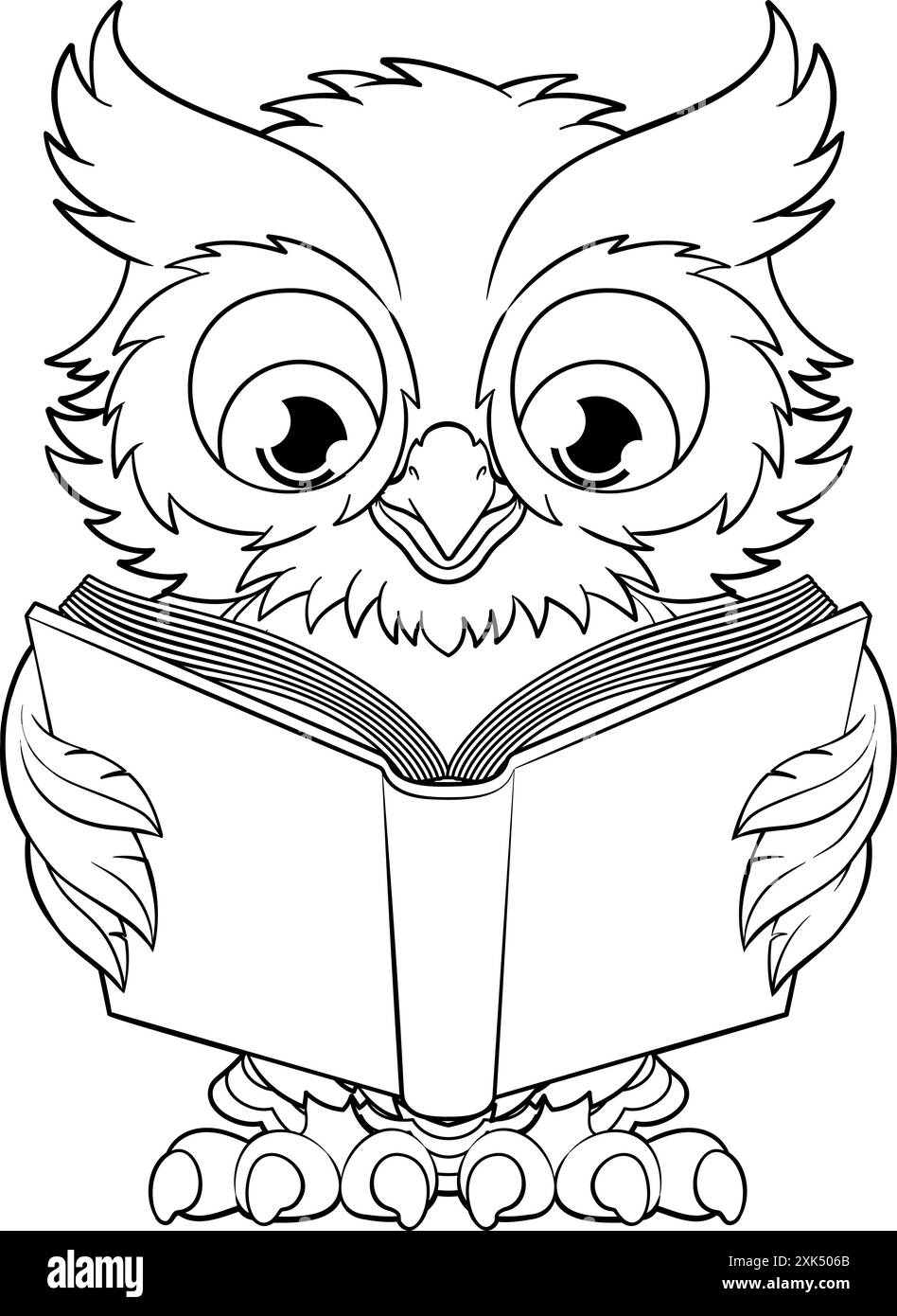 Wise Owl Cartoon Cute Character Reading Book Stock Vector Image & Art ...