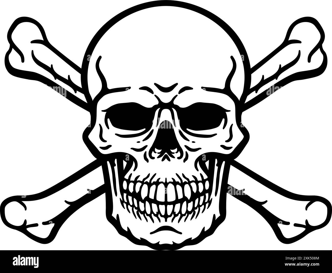 Skull And Crossbones Pirate Grim Reaper Cartoon Stock Vector Image ...