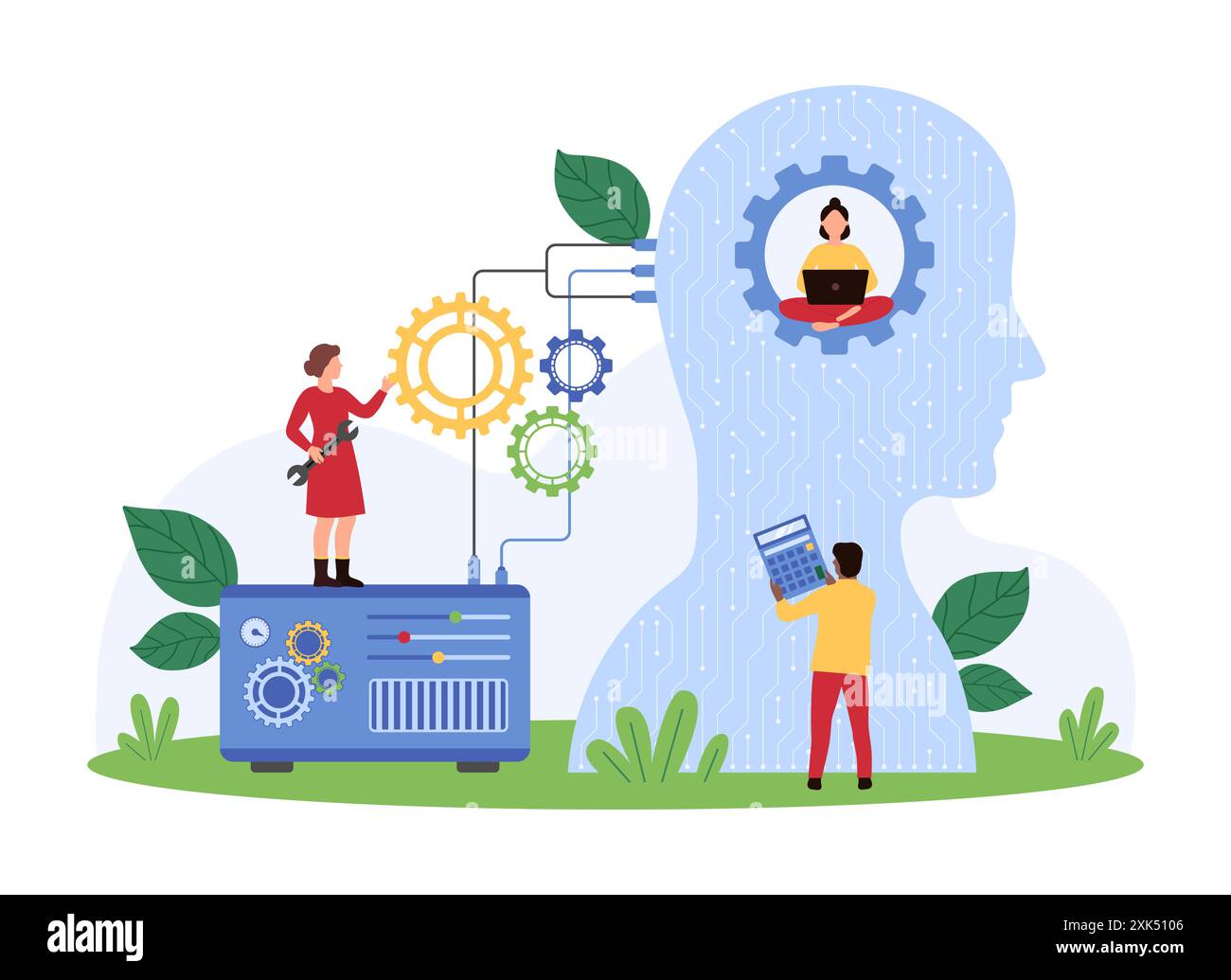 AI personal assistant optimization and improvement. Tiny people work with artificial ...